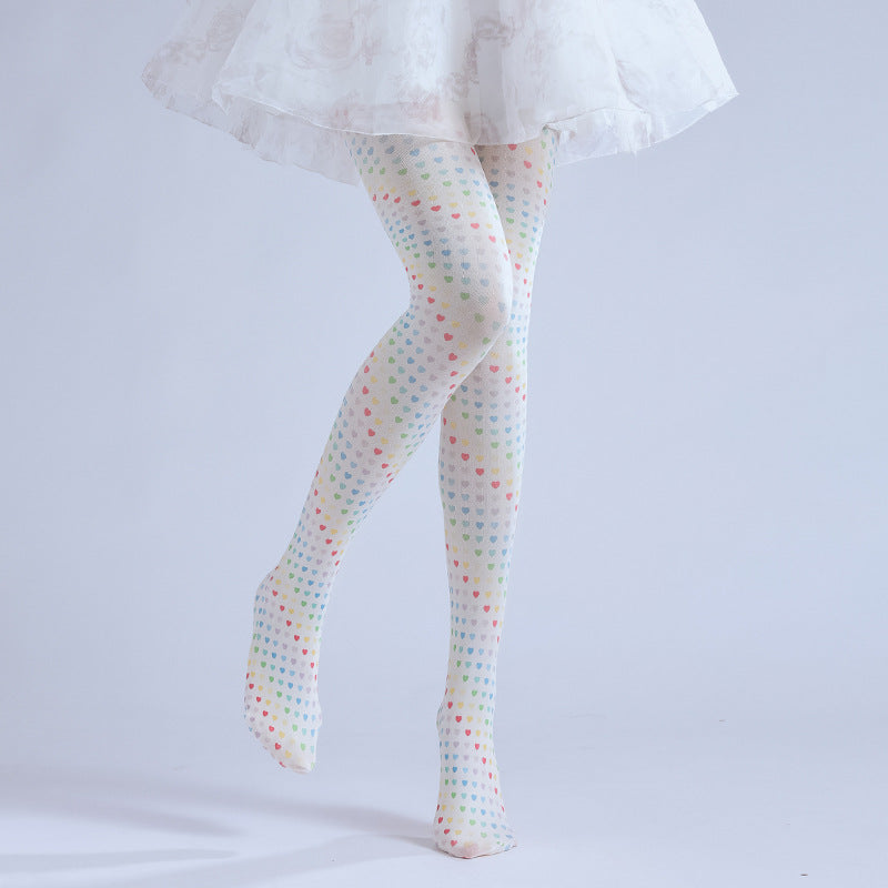 Colorful Heart Tights – Vibrant, Soft & Stretchy Legwear – Grainvity